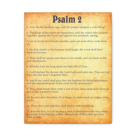 Express Your Love Gifts | Art | Scripture Sign Psalm 2 Chapter Gold Bible Canvas Christian Wall ...